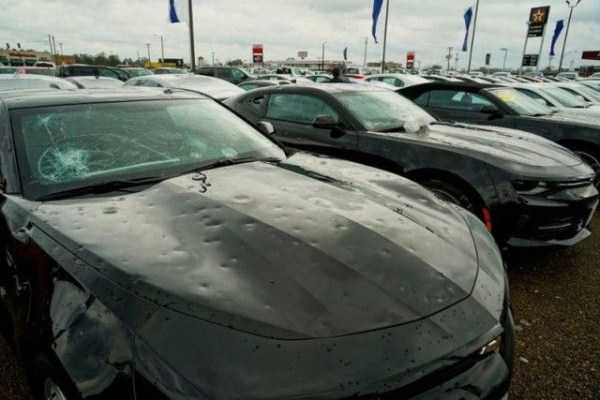 380 Brand New Cars Heavily Damaged By Hail Storm | KLYKER.COM