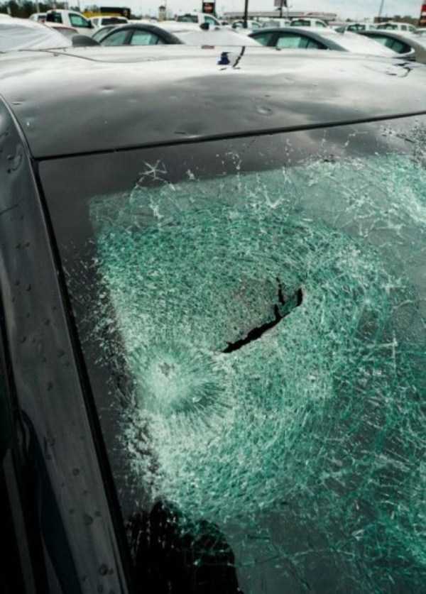 380 Brand New Cars Heavily Damaged By Hail Storm | KLYKER.COM
