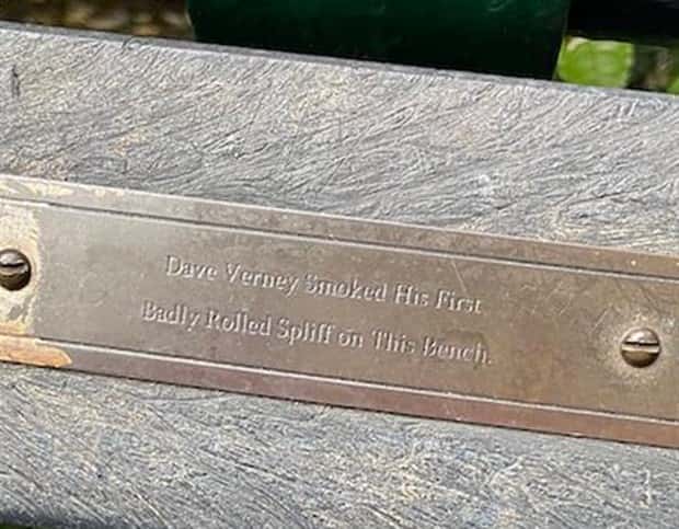 43 Bench Plaques that Bring Smiles and Memories | KLYKER.COM