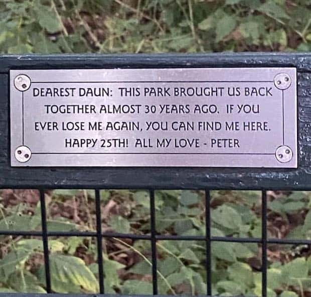 43 Bench Plaques that Bring Smiles and Memories | KLYKER.COM