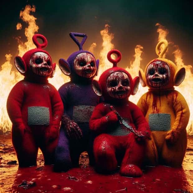 Dystopian Teletubbies Horror by AI | KLYKER.COM