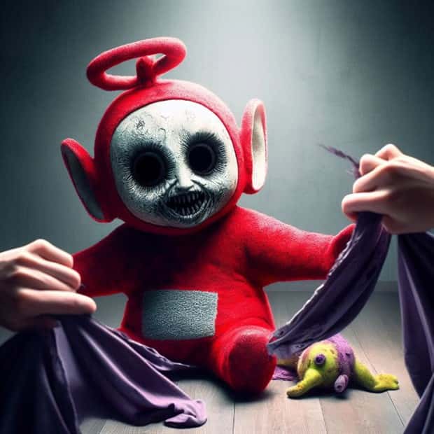 Dystopian Teletubbies Horror by AI | KLYKER.COM