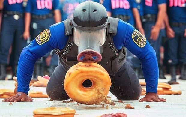 AI-Generated Images of Cops Devouring Donuts | KLYKER.COM